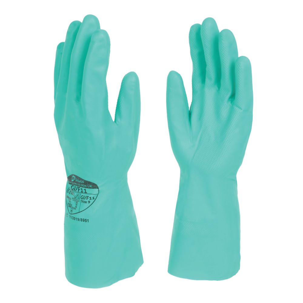 GI/F11 0.38cm 30cm Shield Green Nitrile Industrial Glove | Polyco ...